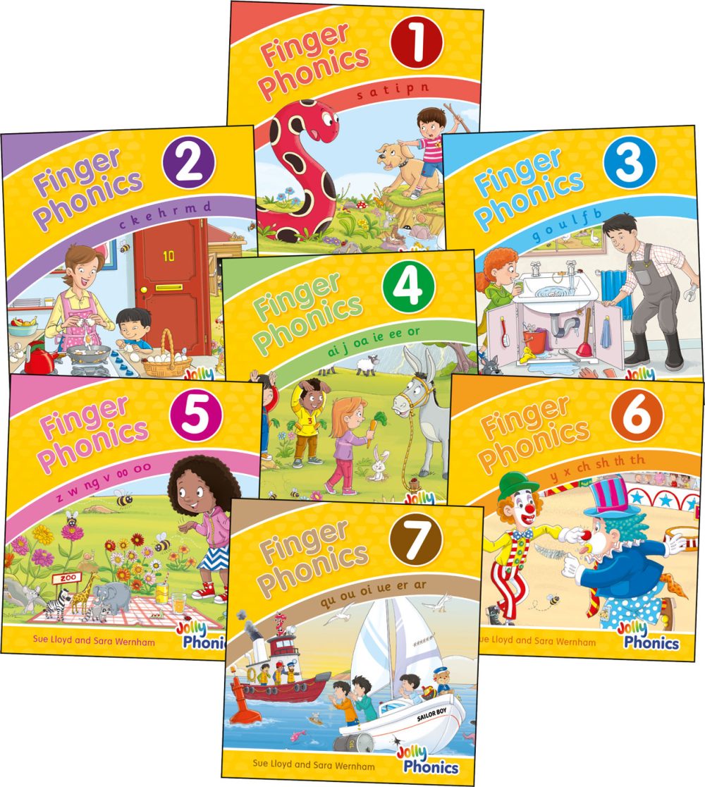 Finger Phonics (Set of Books 1-7) hardbooks - Phonics Club