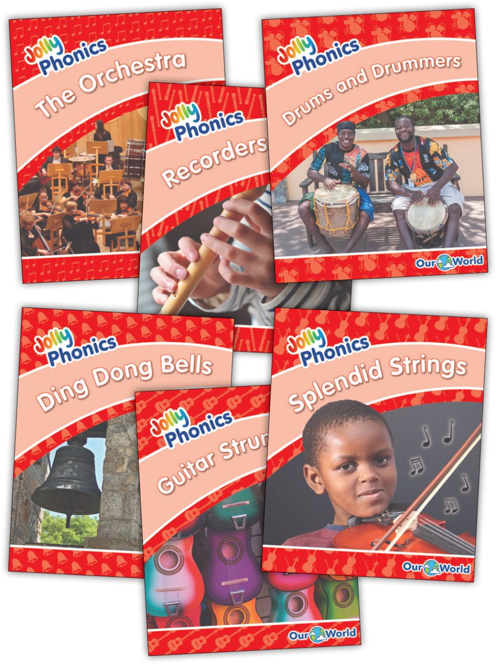 Jolly Phonics Our World Readers Red Level 1 (6 books) - Phonics Club